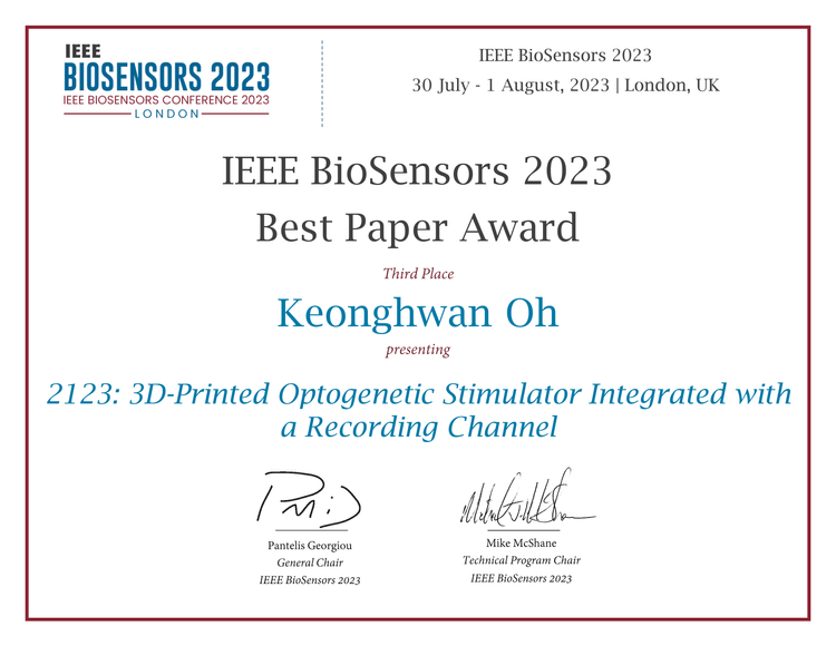 IEEE BioSENSORS 2023 | IEEE BioSensors 2023 Awards