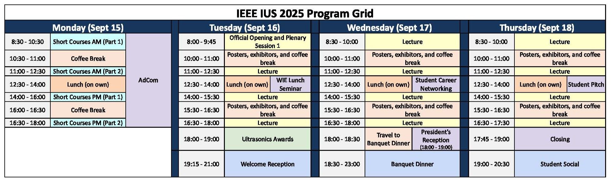 Schedule Overview | IUS 2025 | Utrecht, Netherlands