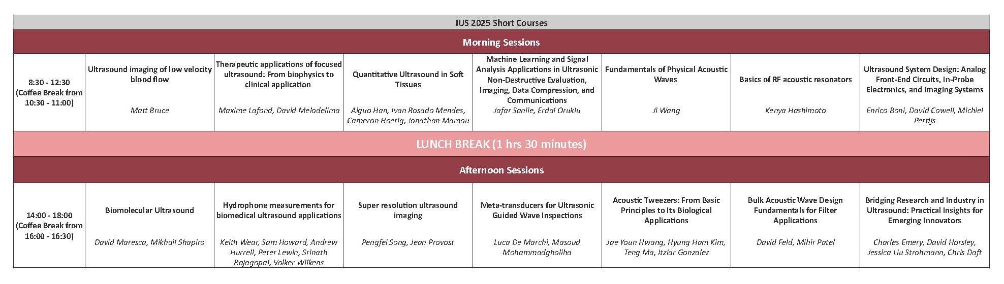 Short Courses (Monday, September 15) | IUS 2025 | Utrecht, Netherlands